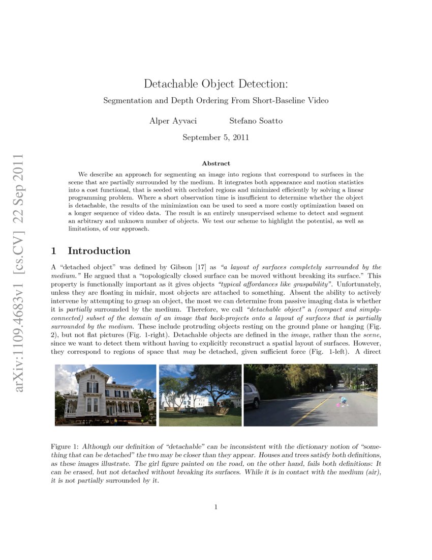 Detachable Object Detection: Segmentation and Depth Ordering From Short ...