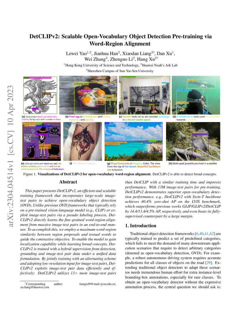 Detclipv2 Scalable Open Vocabulary Object Detection Pre Training Via Word Region Alignment Deepai