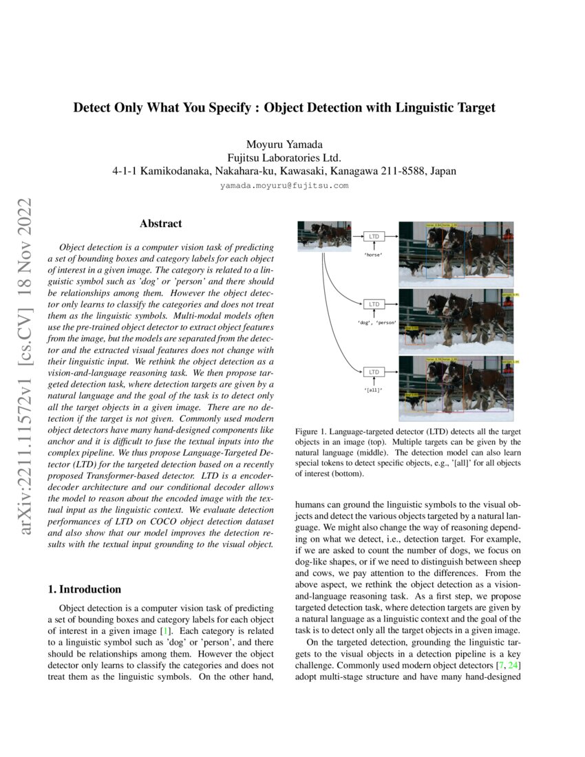 Detect Only What You Specify : Object Detection with Linguistic Target ... Detect Only What You Specify : Object Detection with Linguistic Target ...