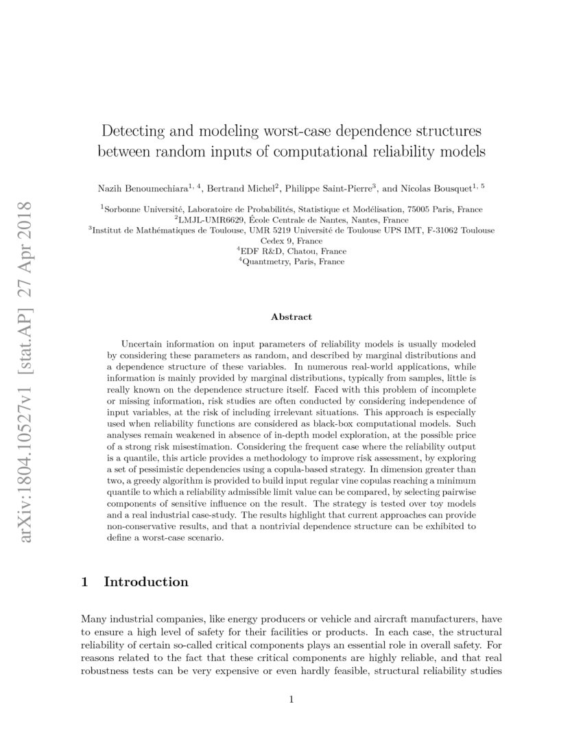 Detecting And Modeling Worst Case Dependence Structures Between Random Inputs Of Computational