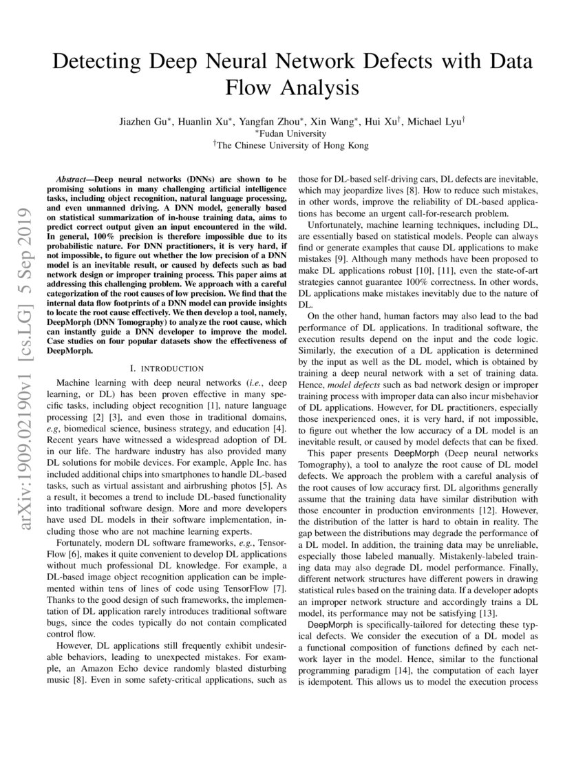 Detecting Deep Neural Network Defects with Data Flow Analysis | DeepAI