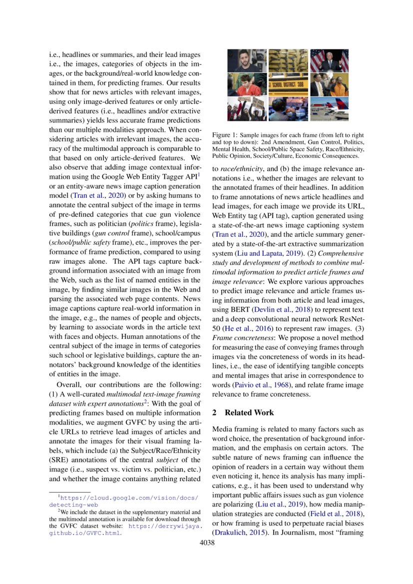 Detecting Frames in News Headlines and Lead Images in U.S. Gun Violence ...