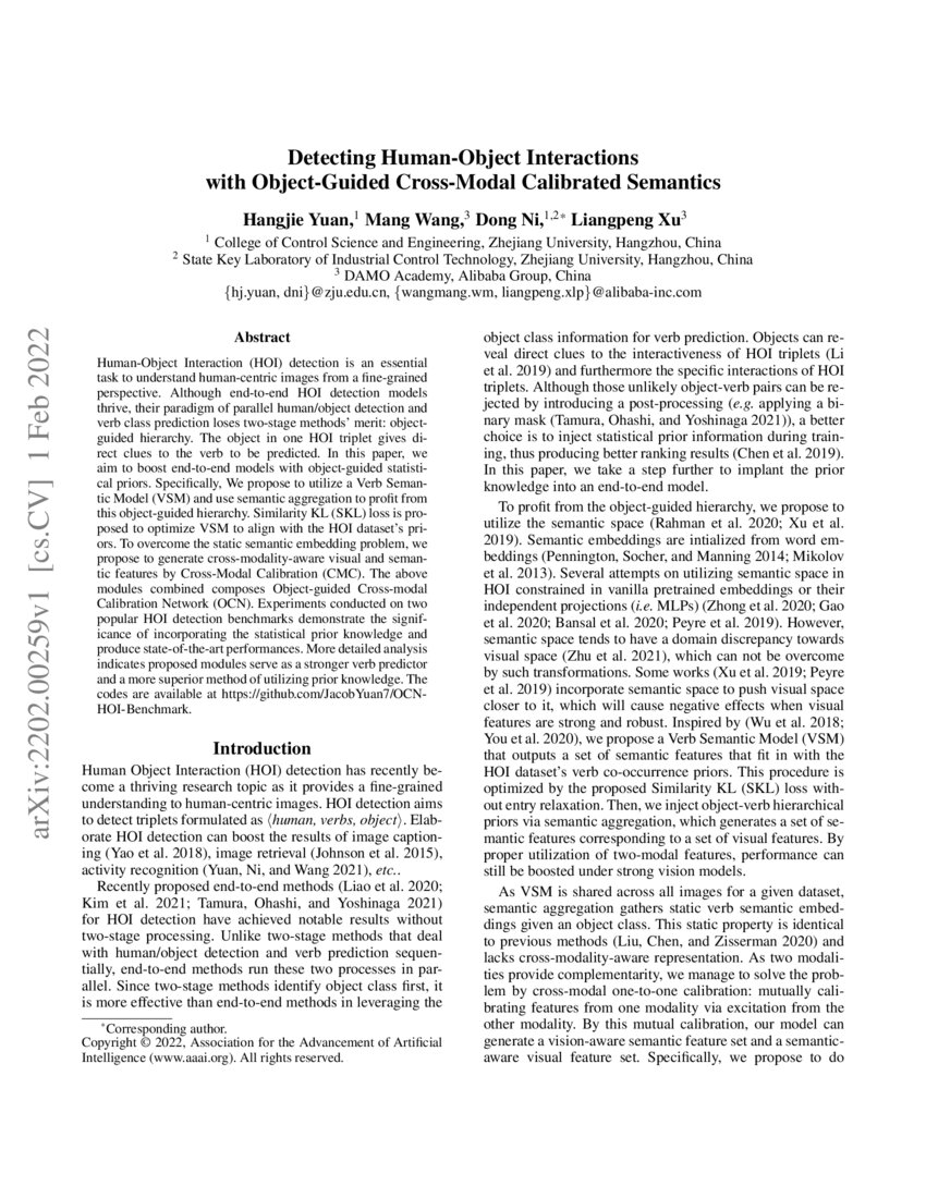 Detecting Human Object Interactions With Object Guided Cross Modal