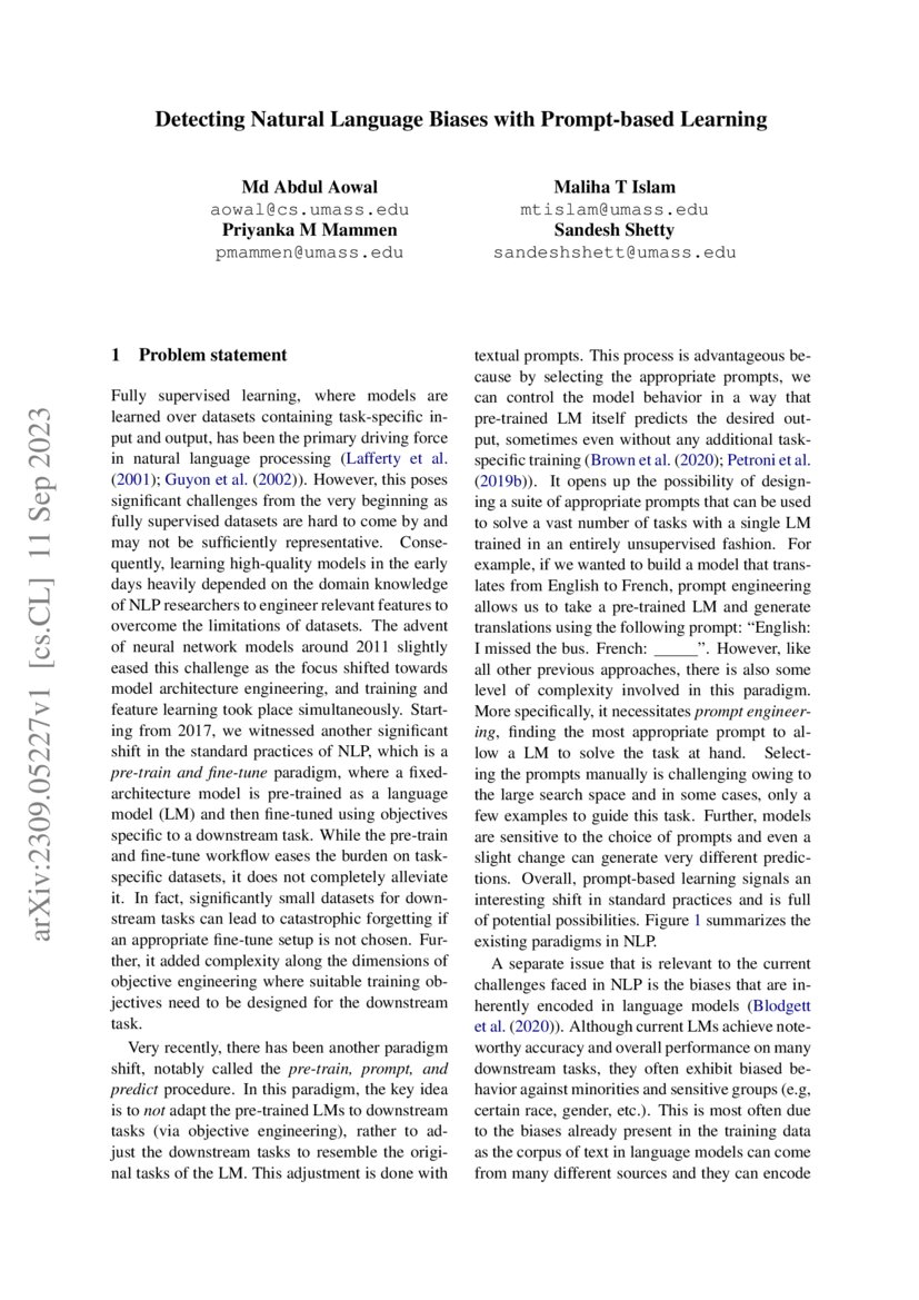Detecting Natural Language Biases With Prompt Based Learning Deepai