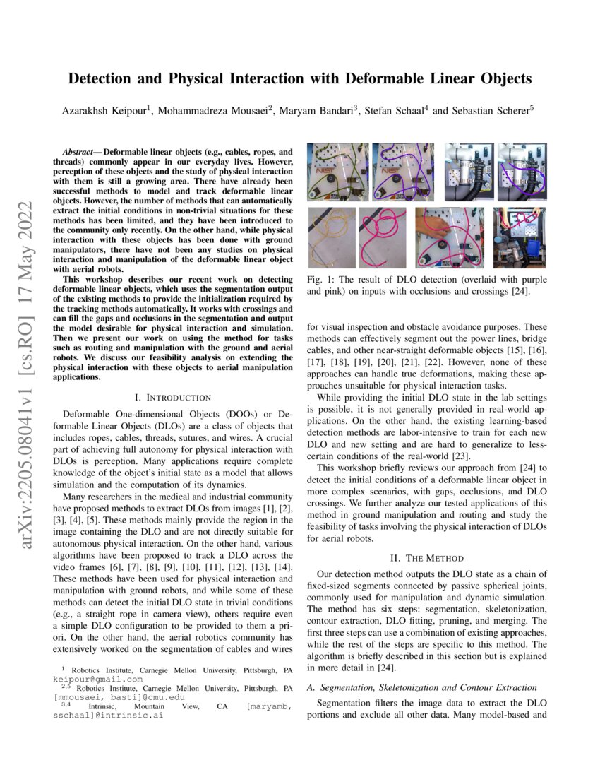 Detection And Physical Interaction With Deformable Linear Objects Deepai