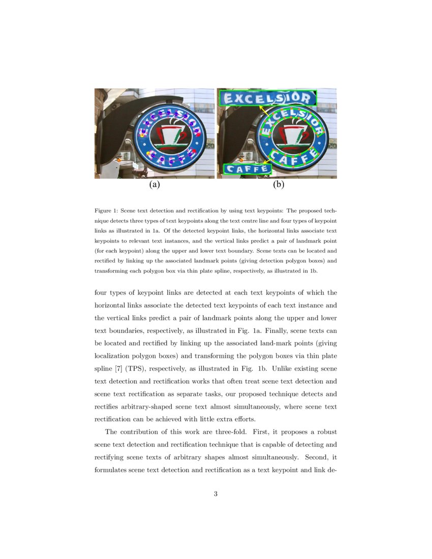 Detection And Rectification Of Arbitrary Shaped Scene Texts By Using Text Keypoints And Links