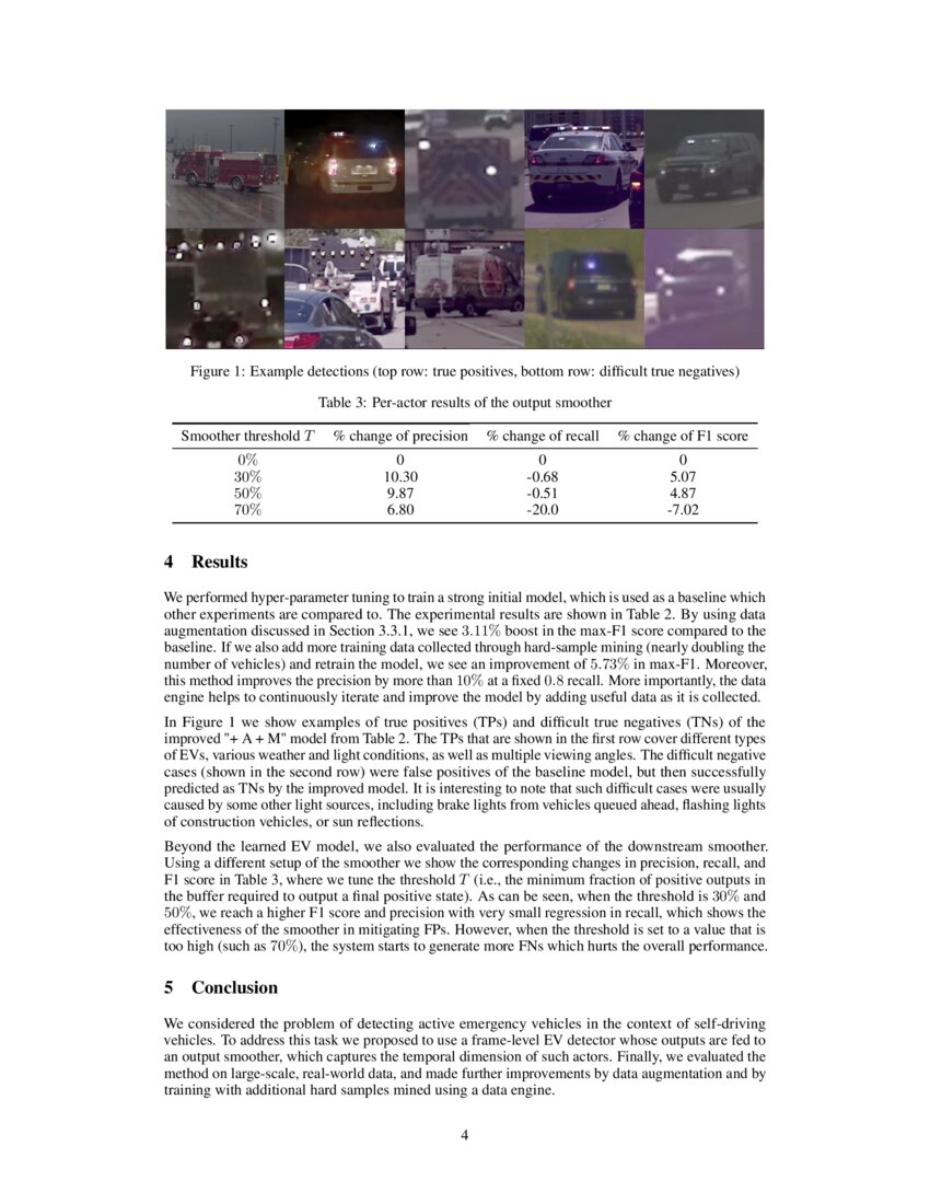 Detection of Active Emergency Vehicles using Per-Frame CNNs and Output ...