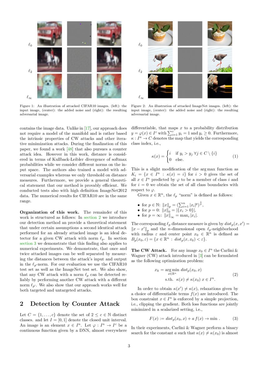 Detection of Iterative Adversarial Attacks via Counter Attack | DeepAI