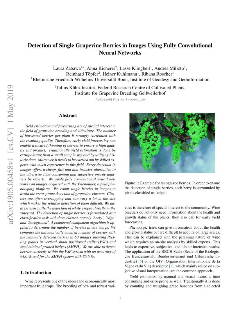 Detection of Single Grapevine Berries in Images Using Fully Convolutional Neural Networks | DeepAI