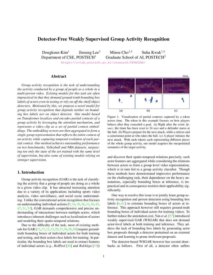 Detector-Free Weakly Supervised Group Activity Recognition | DeepAI