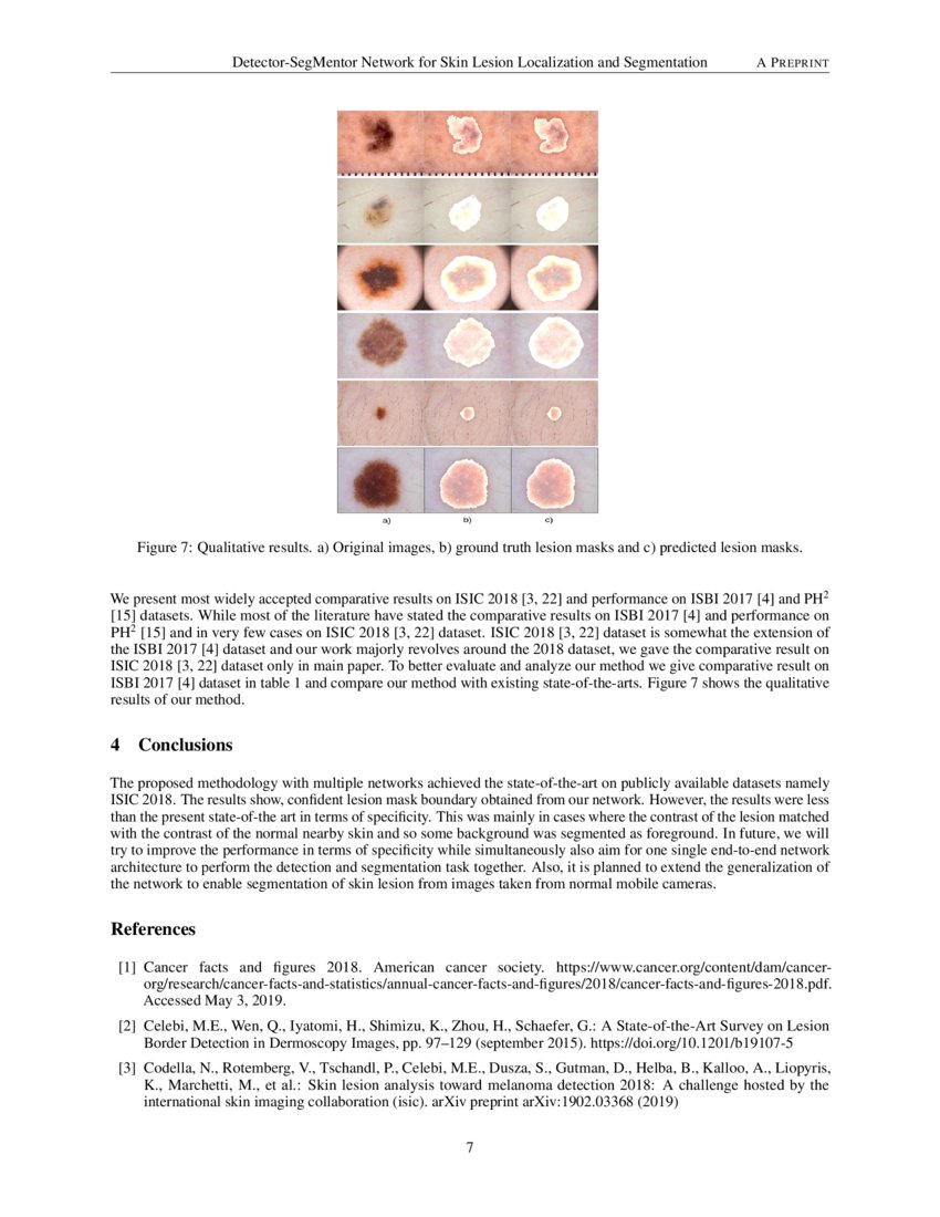 Detector Segmentor Network For Skin Lesion Localization And