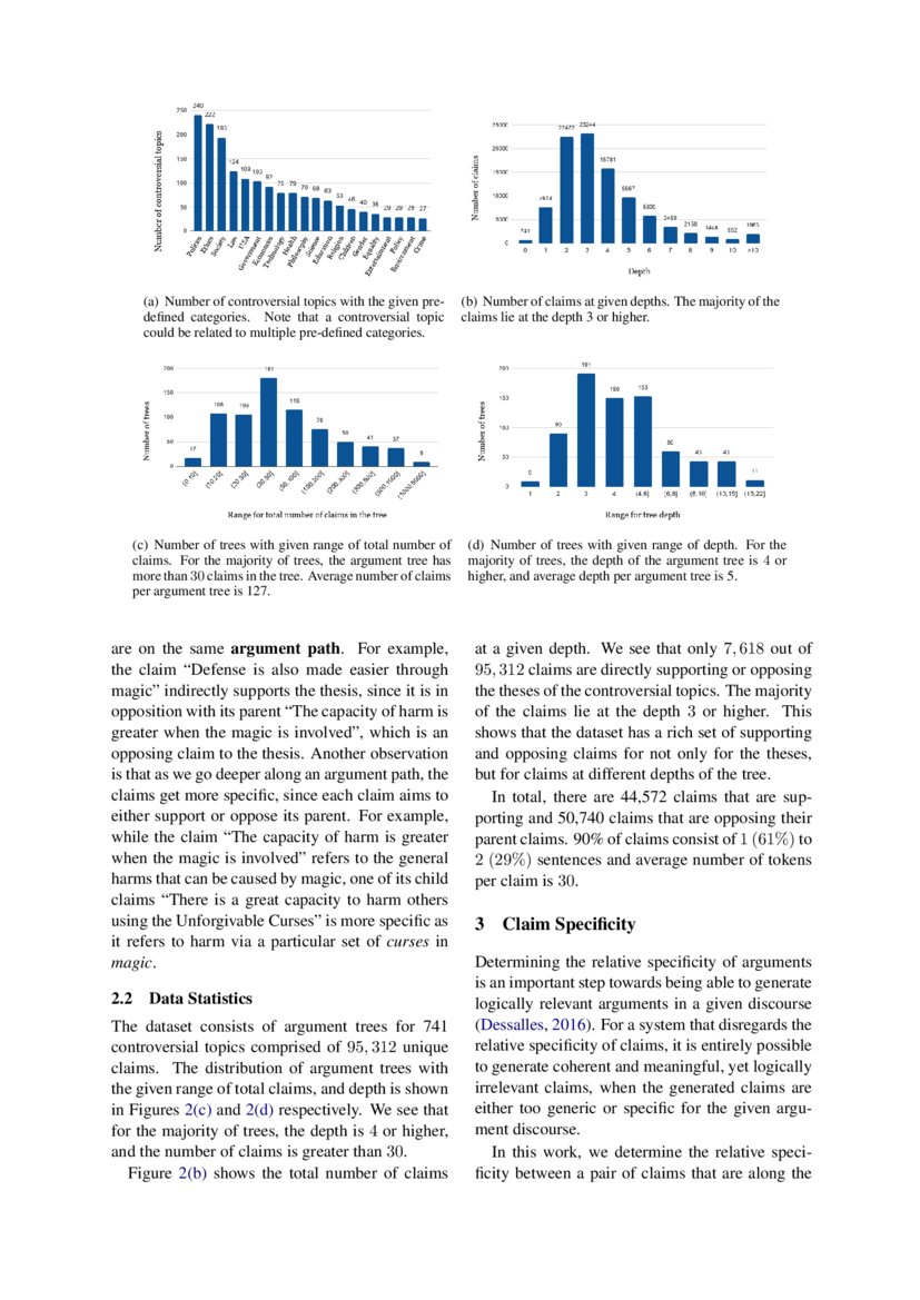 Determining Relative Argument Specificity And Stance For Complex Argumentative Structures Deepai