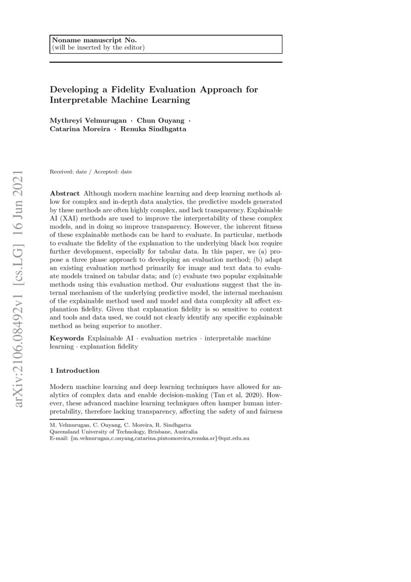 Developing A Fidelity Evaluation Approach For Interpretable Machine