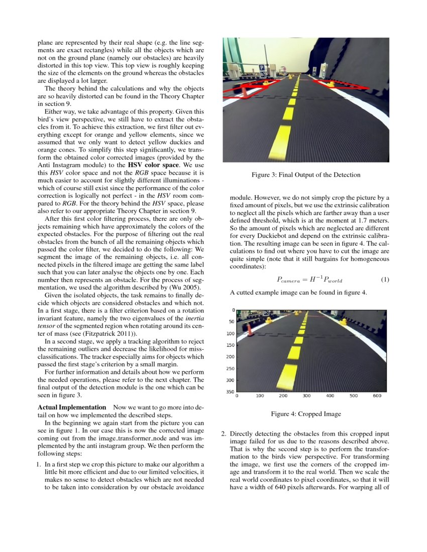 Developing A Purely Visual Based Obstacle Detection Using Inverse Perspective Mapping Deepai