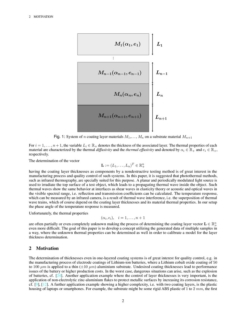 Development of a photothermal measurement model to determine layer ...