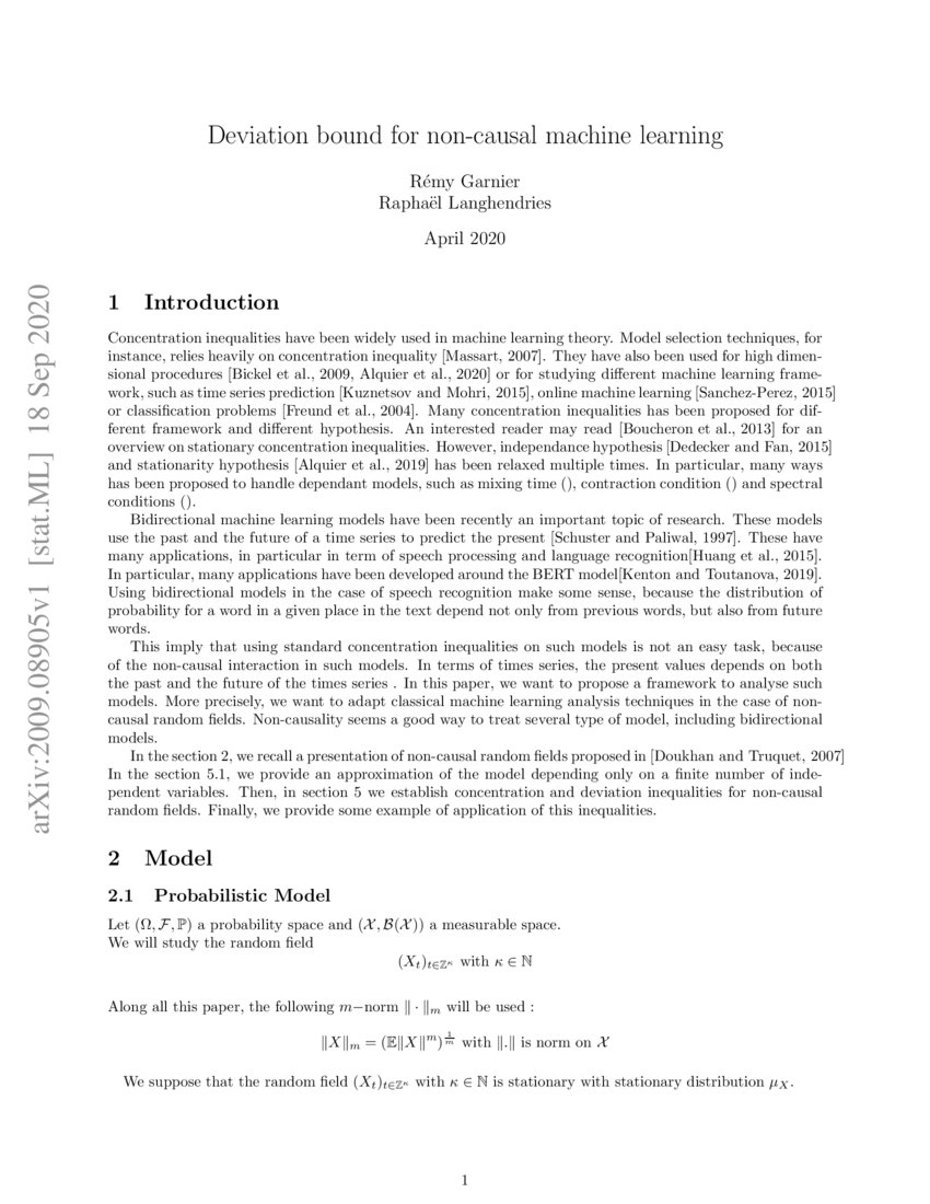 Deviation bound for non-causal machine learning | DeepAI