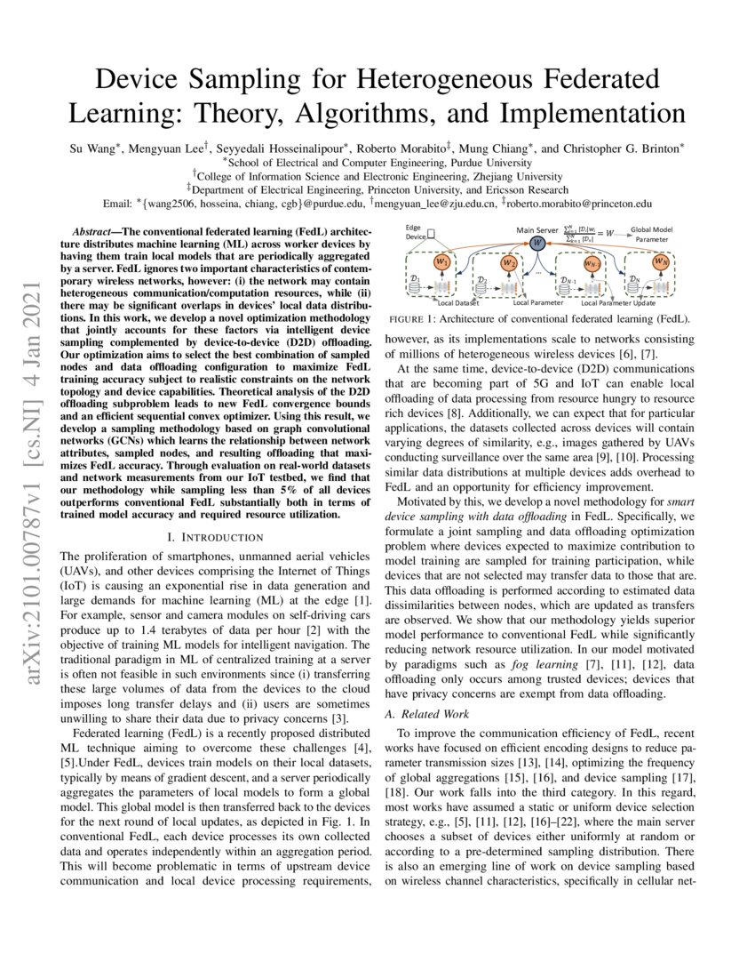 Device Sampling for Heterogeneous Federated Learning: Theory ...
