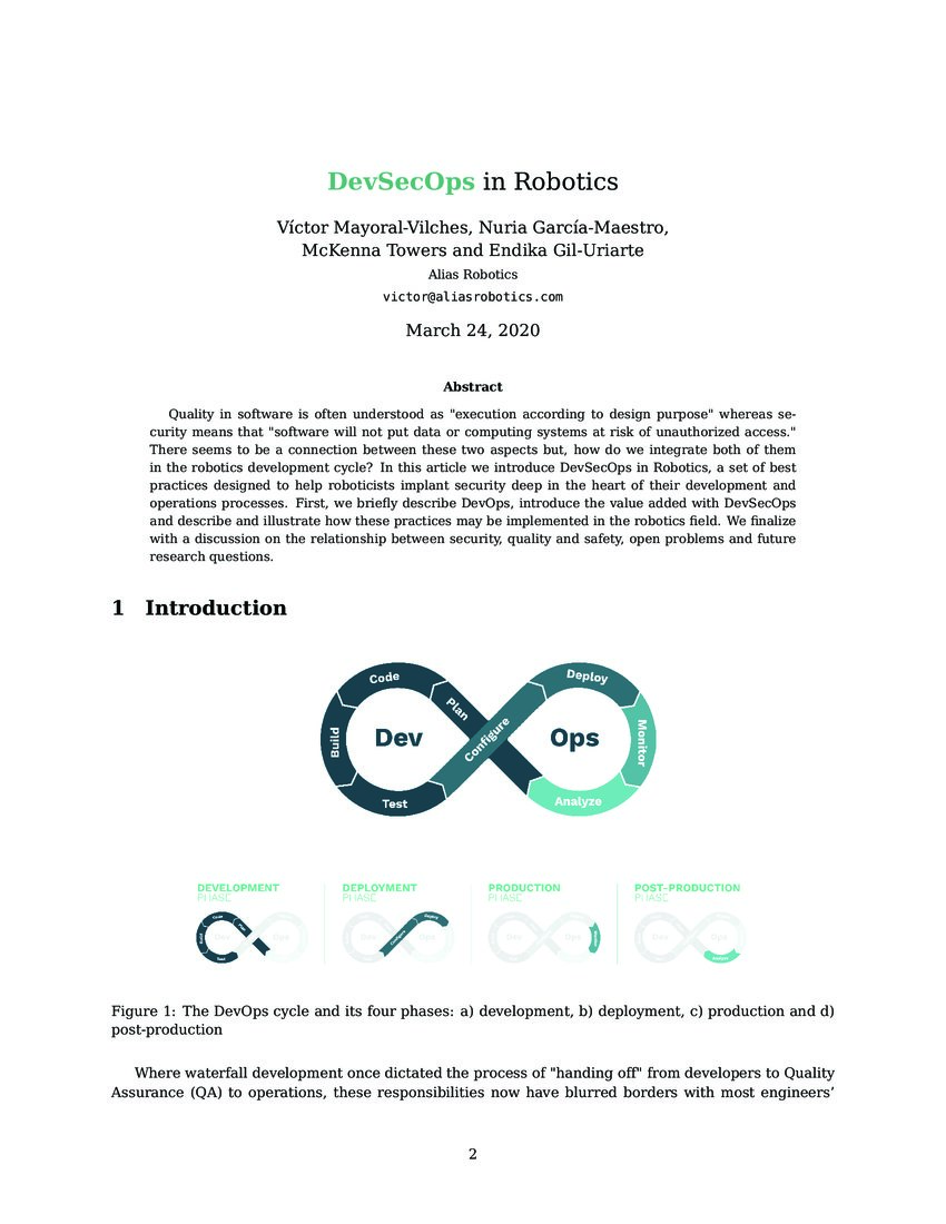 DevSecOps in Robotics | DeepAI