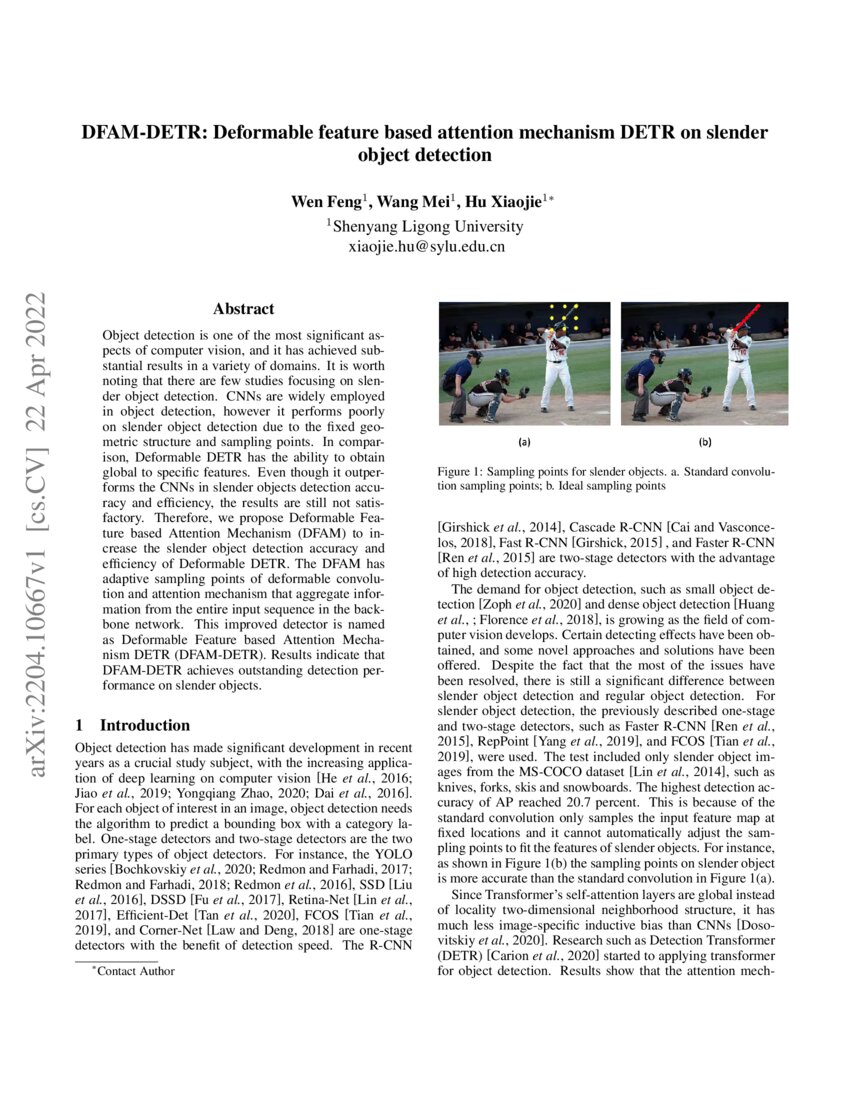 DFAM-DETR: Deformable feature based attention mechanism DETR on slender ...