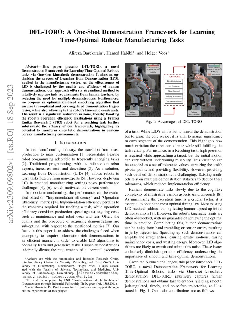 DFL-TORO: A One-Shot Demonstration Framework for Learning Time-Optimal ...