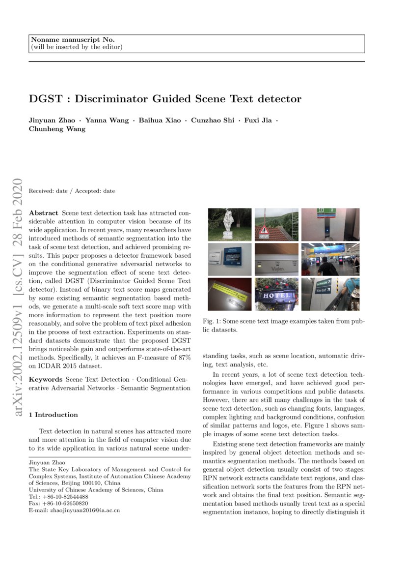DGST : Discriminator Guided Scene Text detector | DeepAI