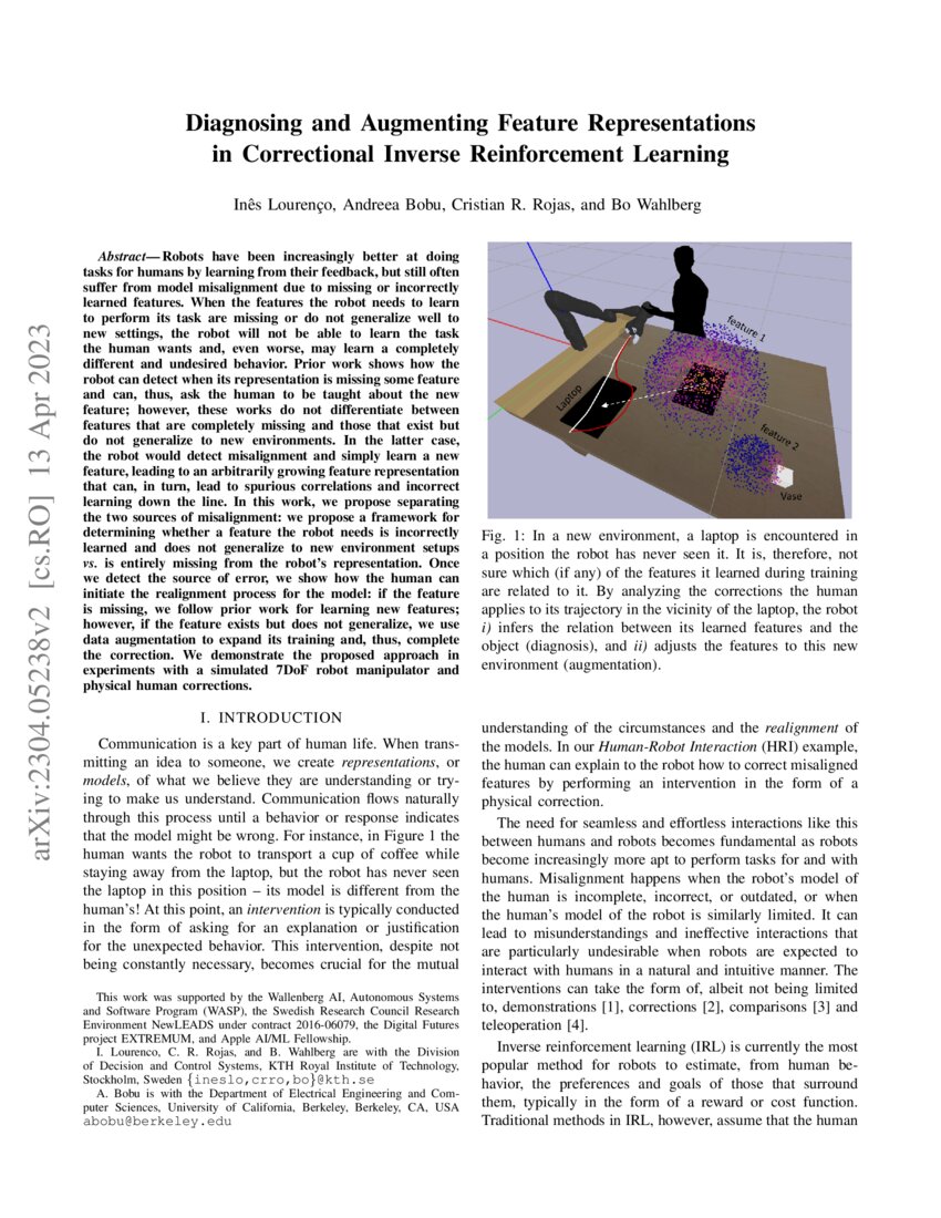 Diagnosing And Augmenting Feature Representations In Correctional Inverse Reinforcement Learning