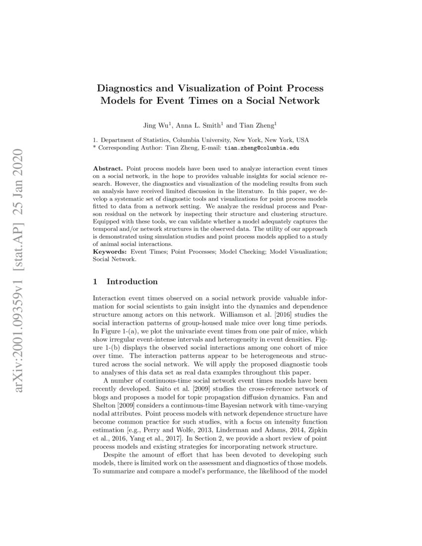 Diagnostics and Visualization of Point Process Models for Event Times ...