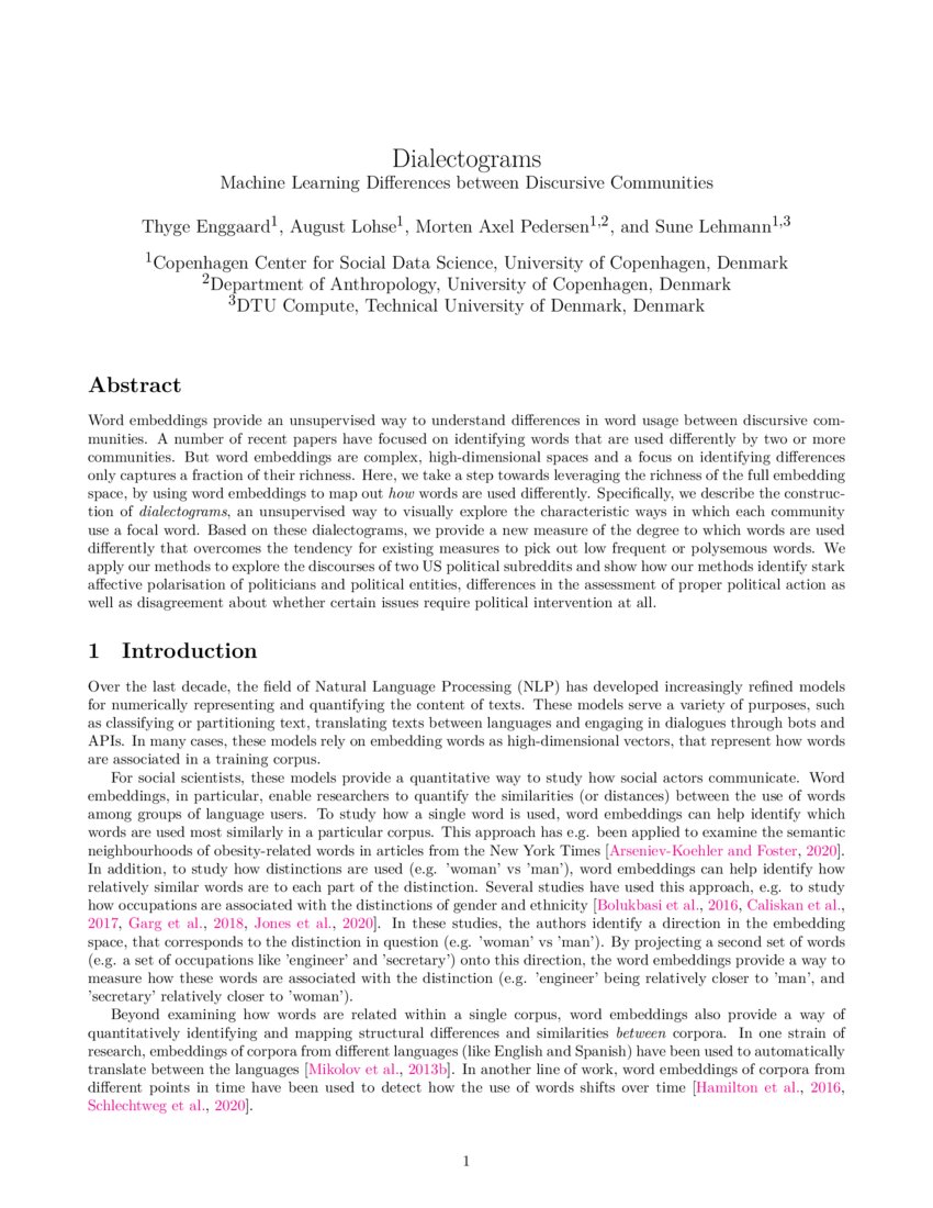 Dialectograms: Machine Learning Differences between Discursive ...