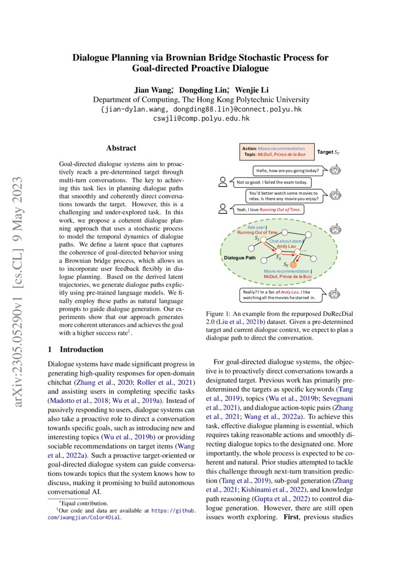 Dialogue Planning via Brownian Bridge Stochastic Process for Goal-directed Proactive Dialogue ...