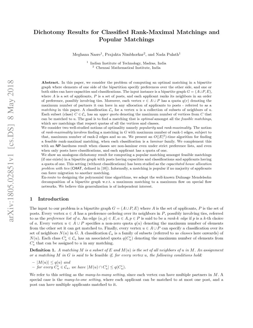Dichotomy Results for Classified Rank-Maximal Matchings and Popular ...