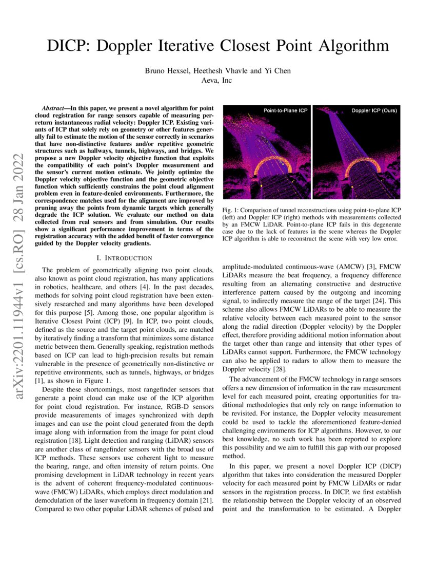 DICP: Doppler Iterative Closest Point Algorithm | DeepAI