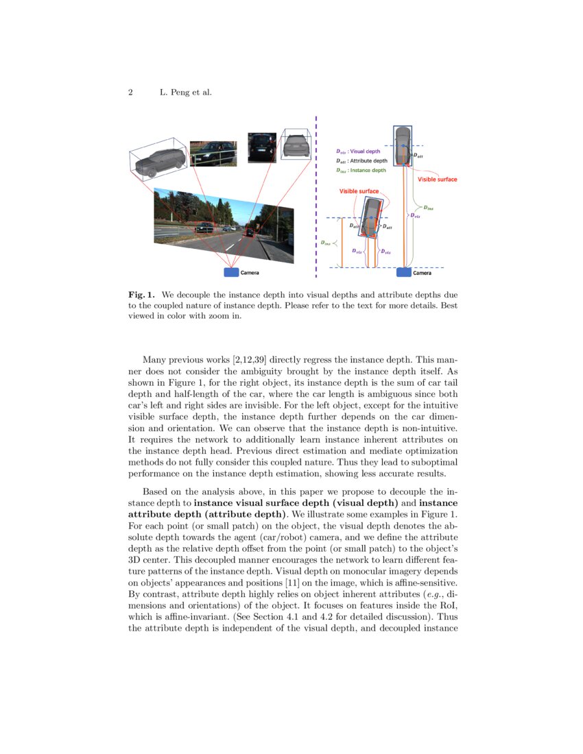 Did M3d Decoupling Instance Depth For Monocular 3d Object Detection Deepai