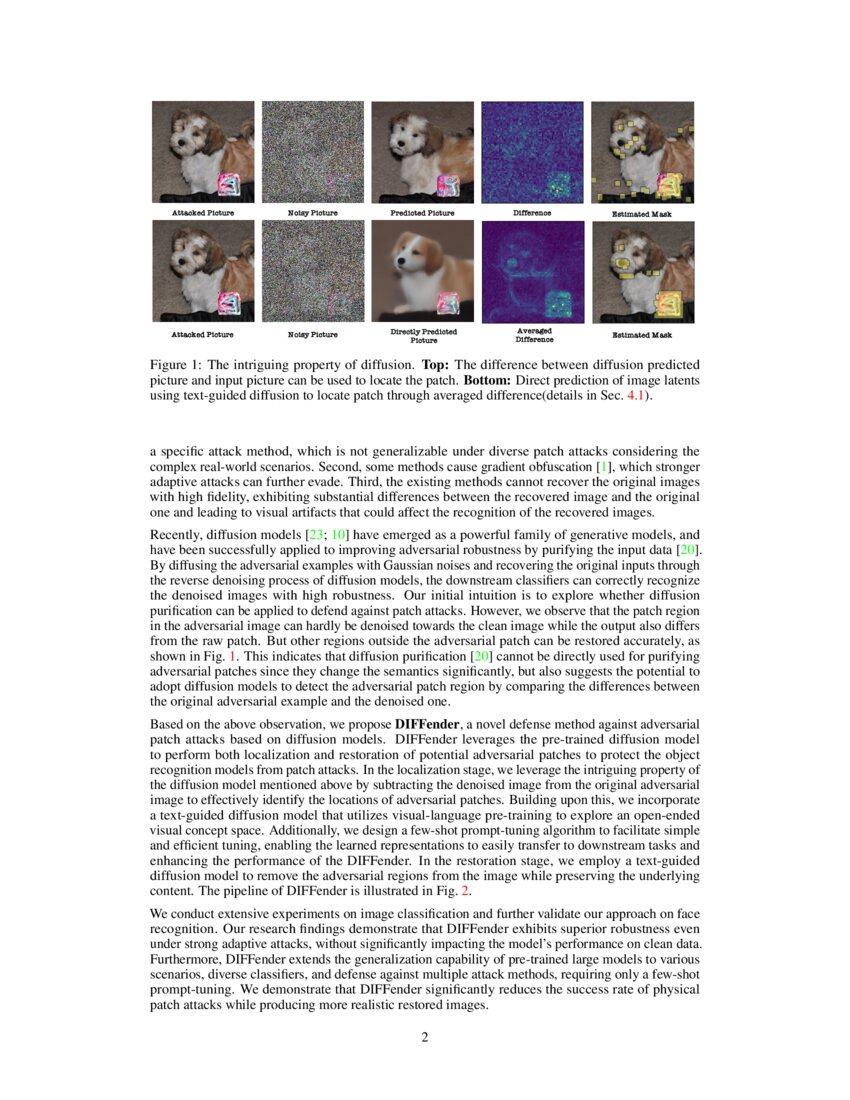 Diffender Diffusion Based Adversarial Defense Against Patch Attacks In