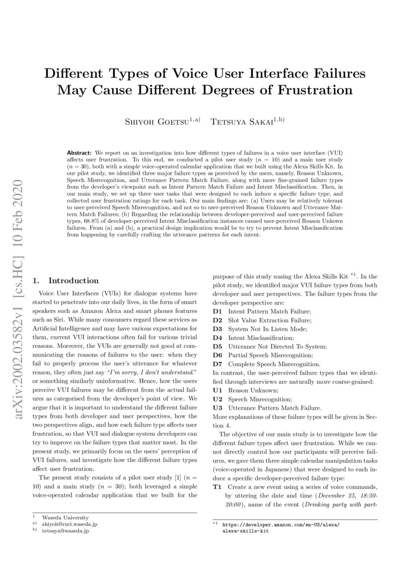 Different Types of Voice User Interface Failures May Cause Different ...