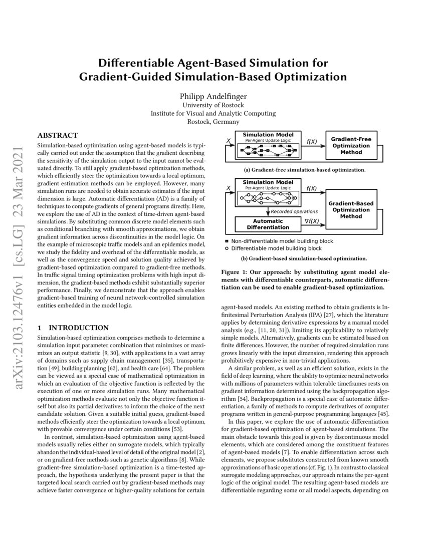 Differentiable Agent-Based Simulation for Gradient-Guided Simulation-Based Optimization | DeepAI