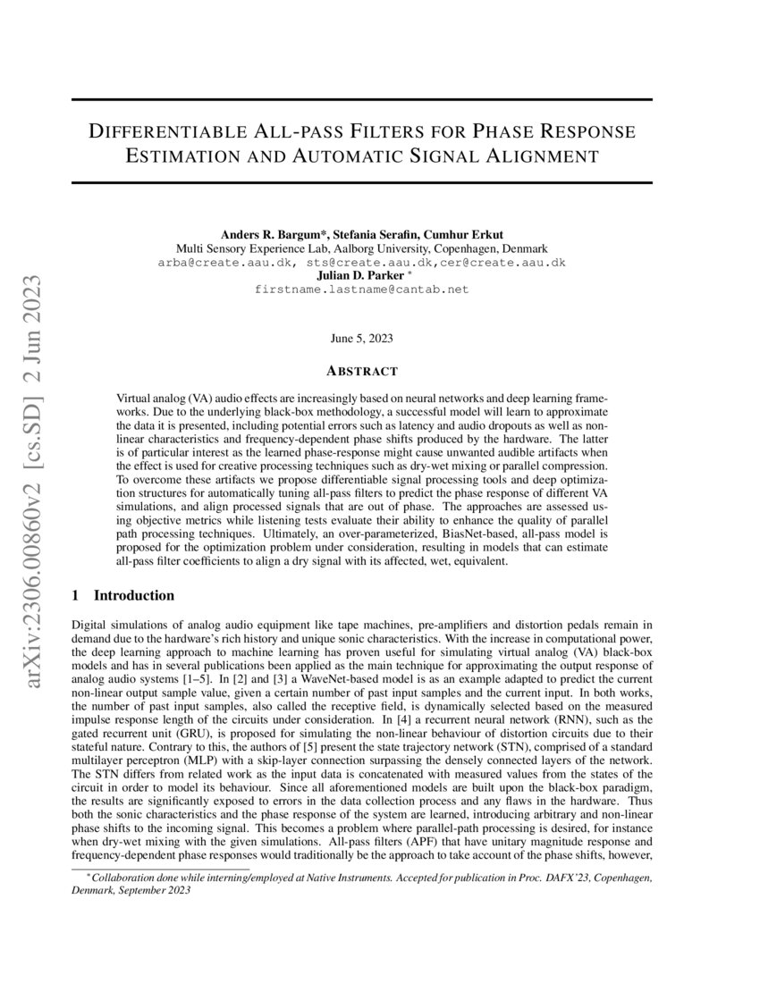 Differentiable Allpass Filters For Phase Response Estimation And
