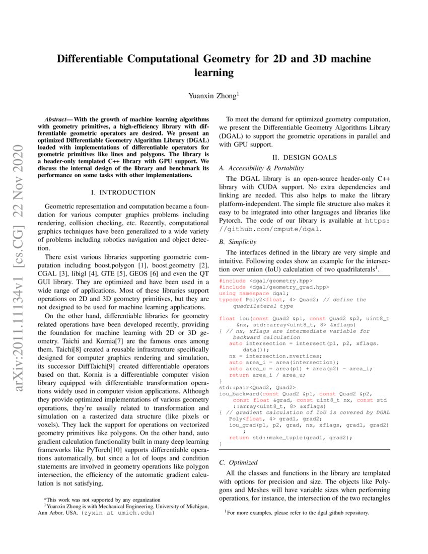 Differentiable Computational Geometry For 2d And 3d Machine Learning Deepai