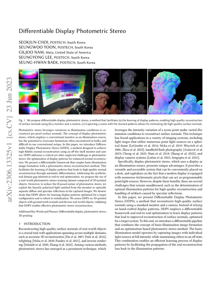 Differentiable Display Photometric Stereo | DeepAI