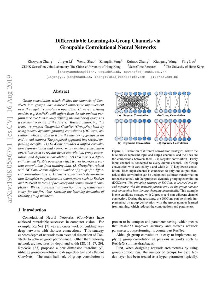 Differentiable Learning-to-Group Channels viaGroupable Convolutional Neural Networks | DeepAI