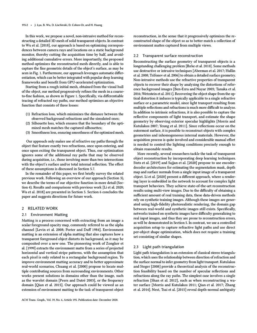 Differentiable Refraction-Tracing for Mesh Reconstruction of Transparent Objects | DeepAI