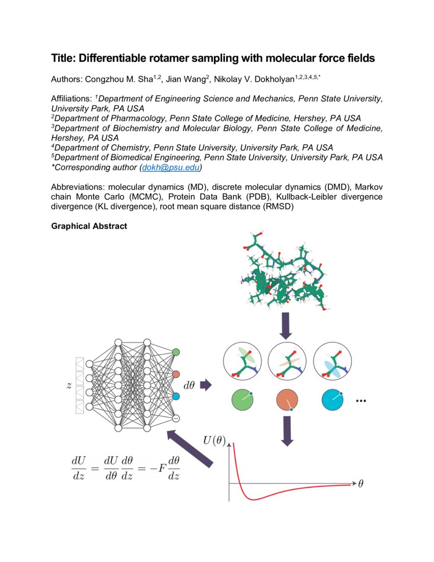 Differentiable Rotamer Sampling with Molecular Force Fields | DeepAI