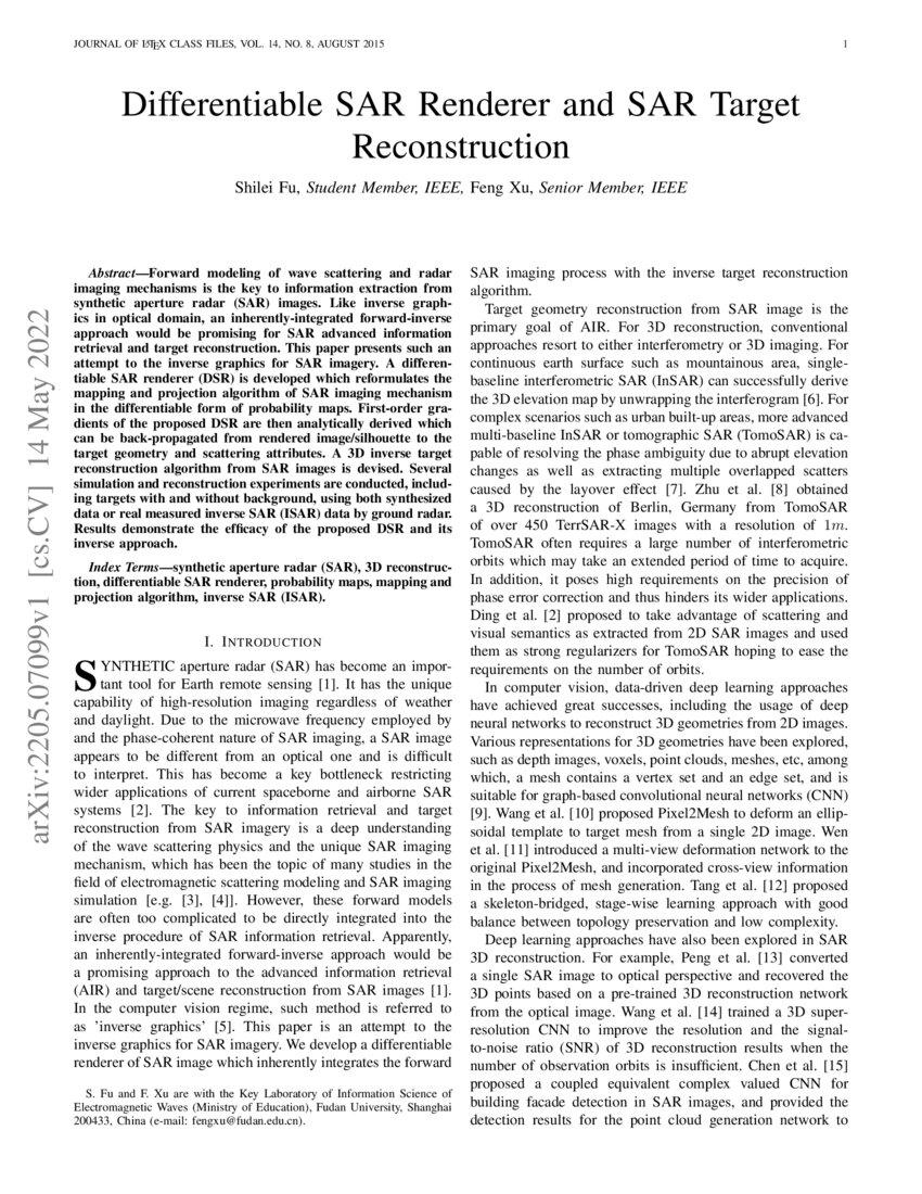 Differentiable SAR Renderer and SAR Target Reconstruction | DeepAI