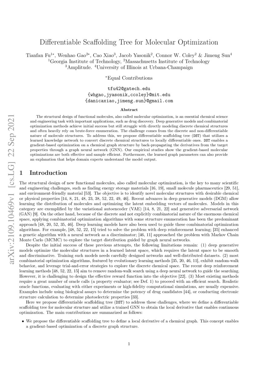 Differentiable Scaffolding Tree for Molecular Optimization | DeepAI