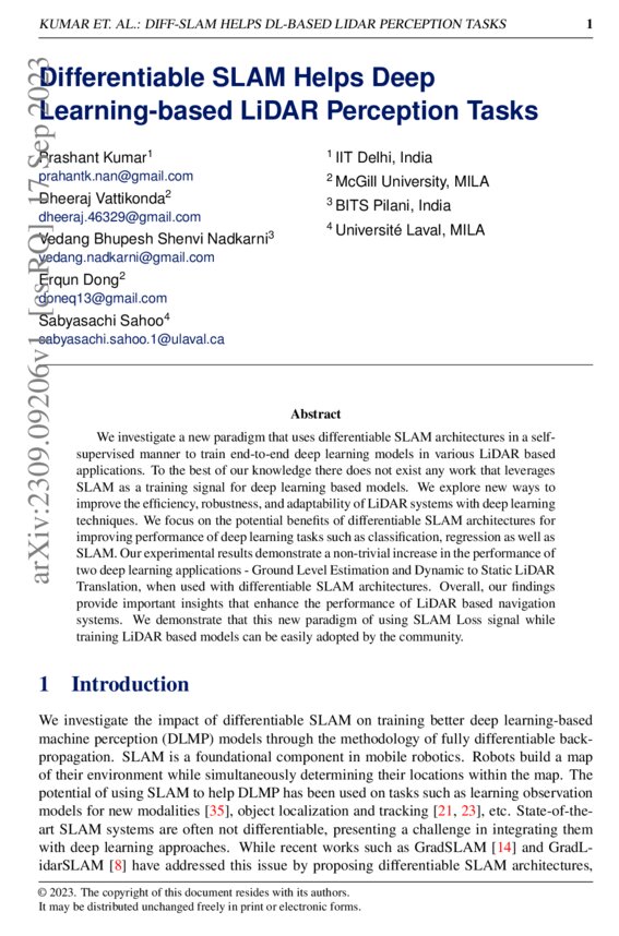 Differentiable SLAM Helps Deep Learning-based LiDAR Perception Tasks | DeepAI