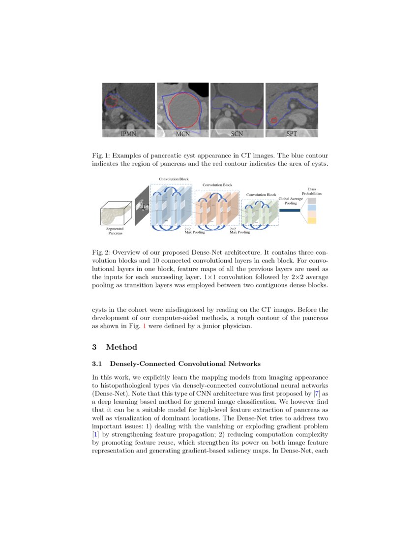 Differential Diagnosis for Pancreatic Cysts in CT Scans Using Densely ...