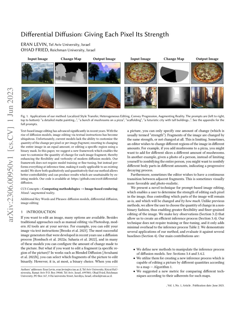 Differential Diffusion: Giving Each Pixel Its Strength | DeepAI