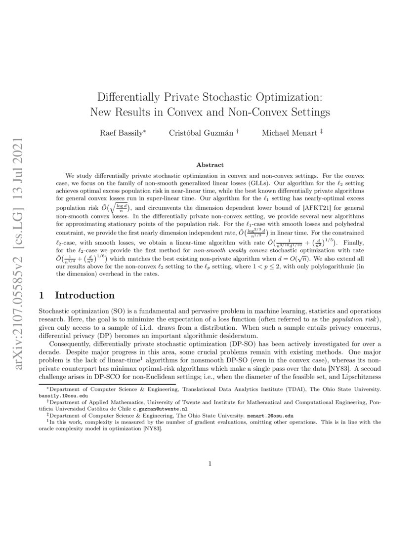 Differentially Private Stochastic Optimization New Results In Convex And Non Convex Settings
