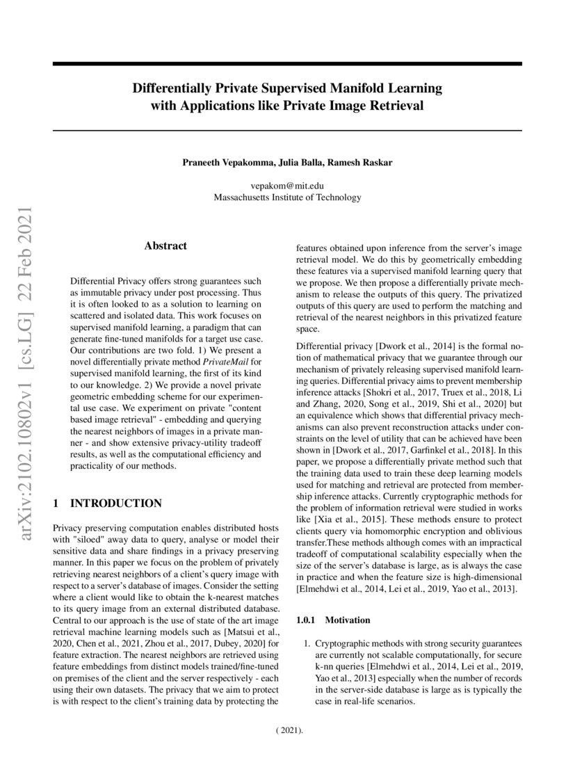 Differentially Private Supervised Manifold Learning with Applications ...