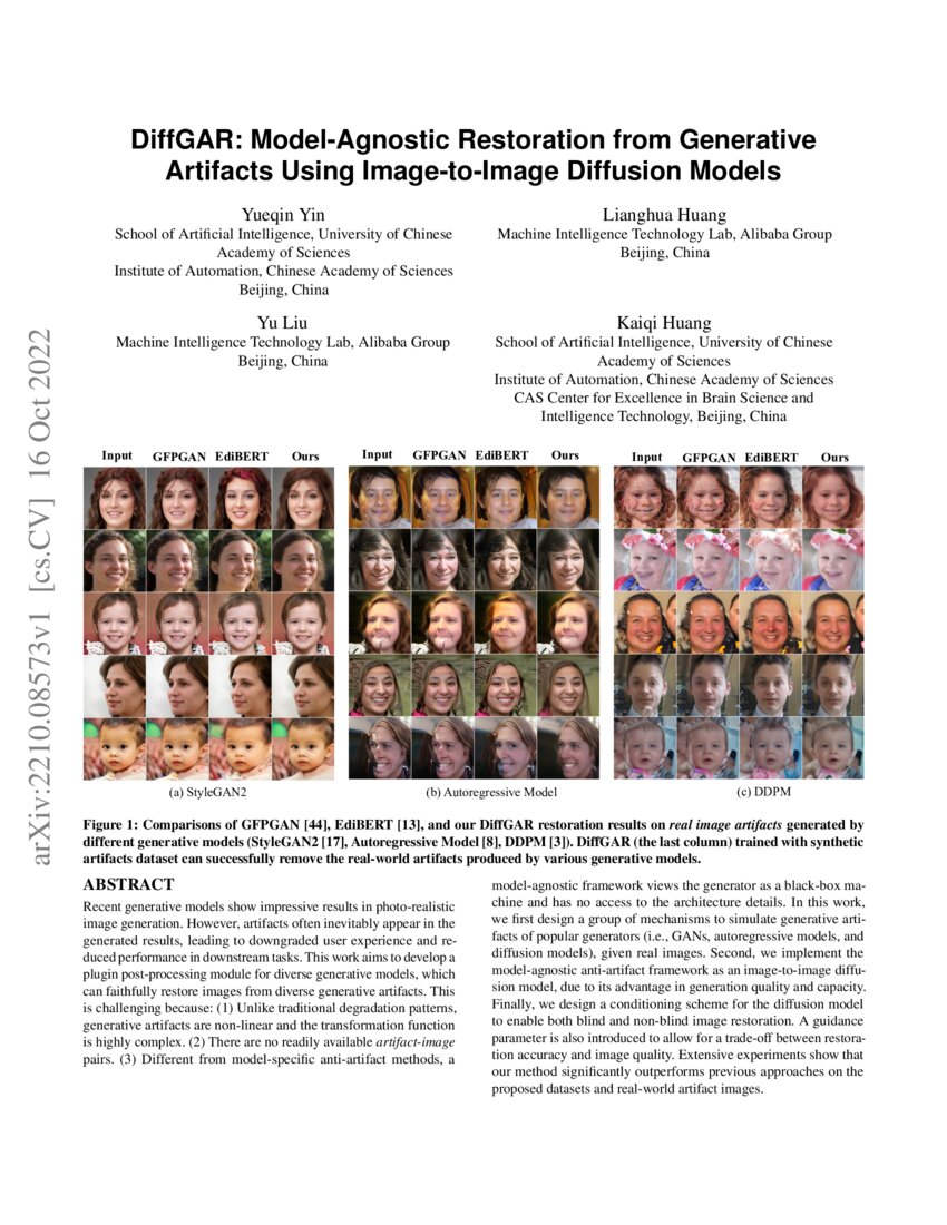 Diffgar Model Agnostic Restoration From Generative Artifacts Using Image To Image Diffusion