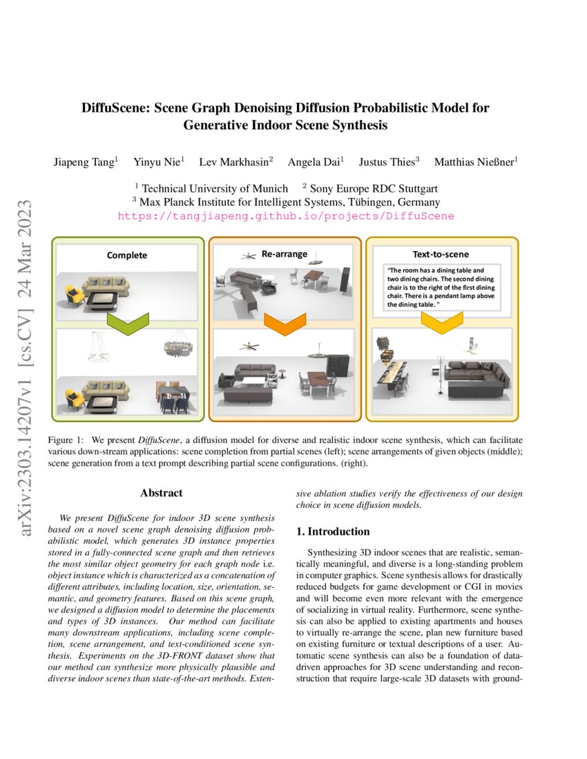DiffuScene: Scene Graph Denoising Diffusion Probabilistic Model for ... DiffuScene: Scene Graph Denoising Diffusion Probabilistic Model for ...